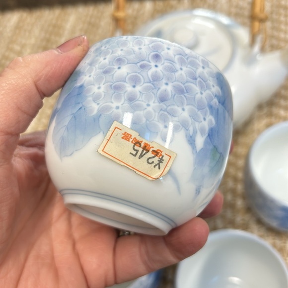 Vintage | Kitchen | Vintage With Tags Japanese Hydrangea Tea Set 4 Cups ...